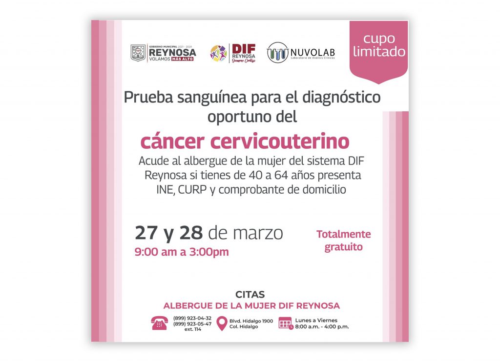 Invita DIF Reynosa a participar en campaña de prevención de Cáncer Cervicouterino – DIF Reynosa ...
