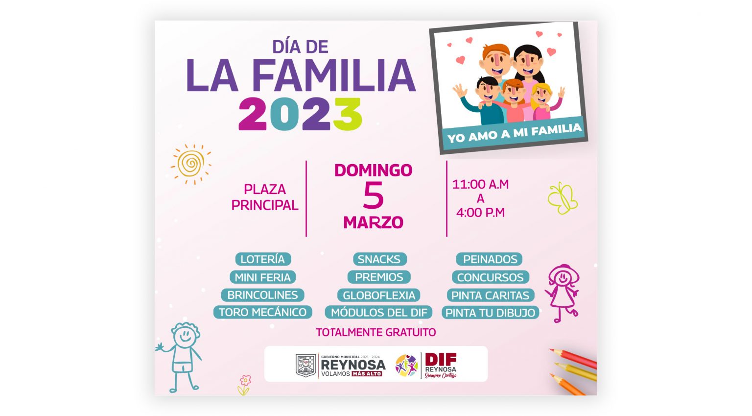 Invita DIF Reynosa a participar en el Día de la Familia 2023 – DIF Reynosa 2024 – 2027